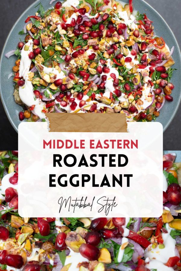 Oven Roasted Eggplant on Tahini Yogurt - Mutabbal recipe
