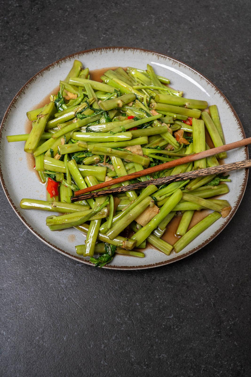 Thai Stir Fried Morning Glory | Pak Boong Recipe
