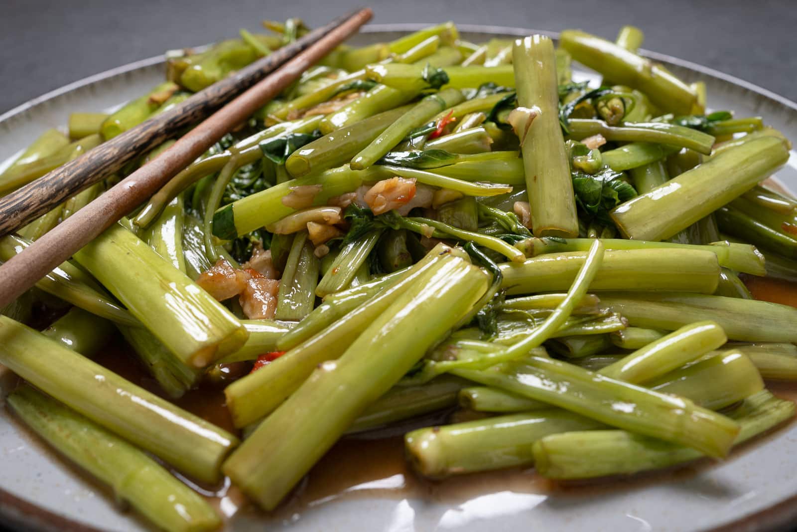 Thai Stir Fried Morning Glory | Pak Boong Recipe