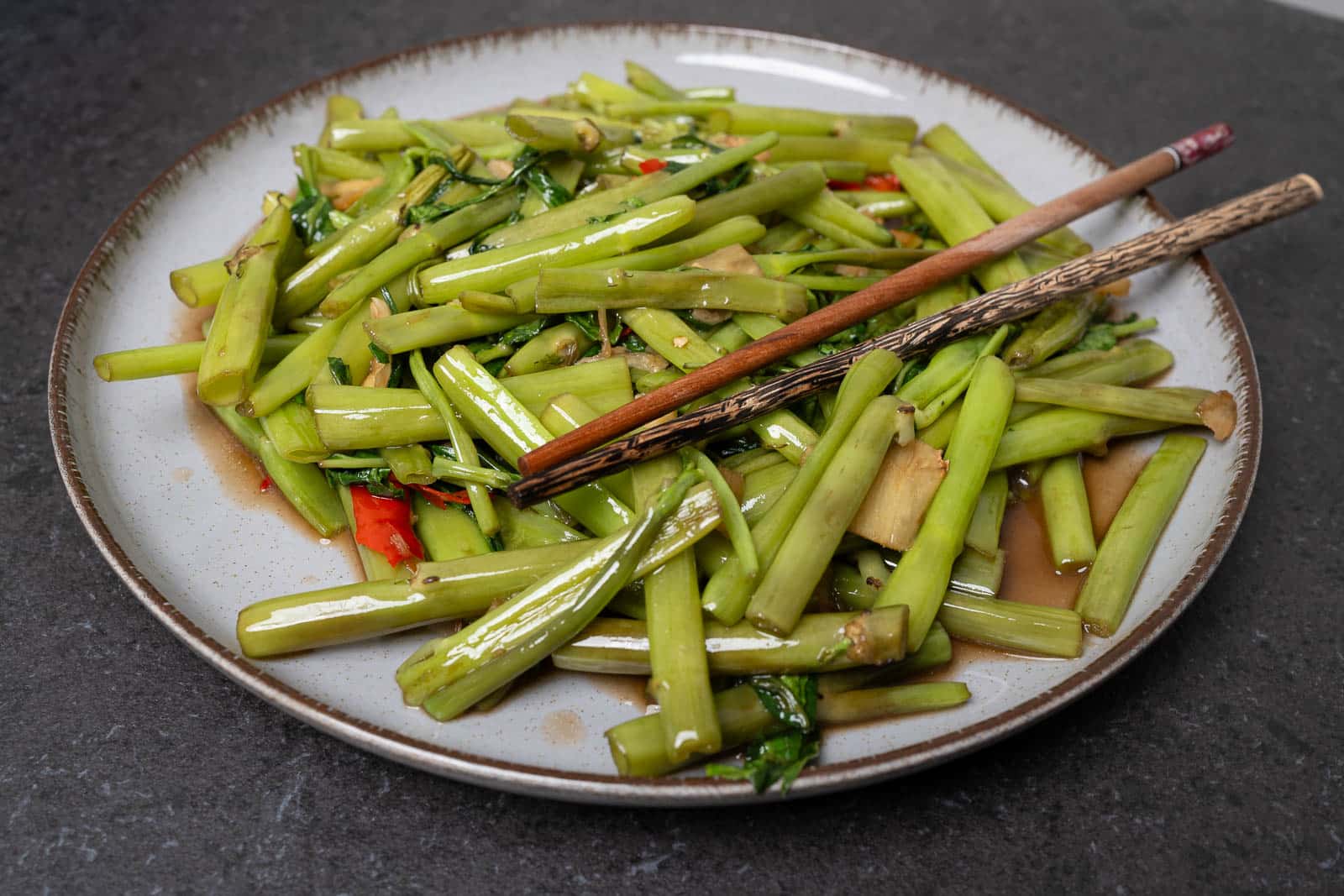 Thai Stir Fried Morning Glory | Pak Boong Recipe